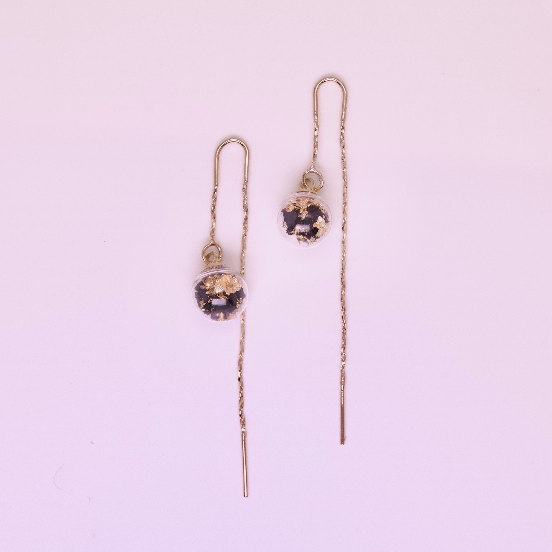 Concrete Dangling Glass Sphere Earrings - Type I - Black – Doty Chou ...
